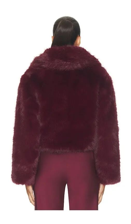 Blanknyc Faux Fur Jacket In Burgundy