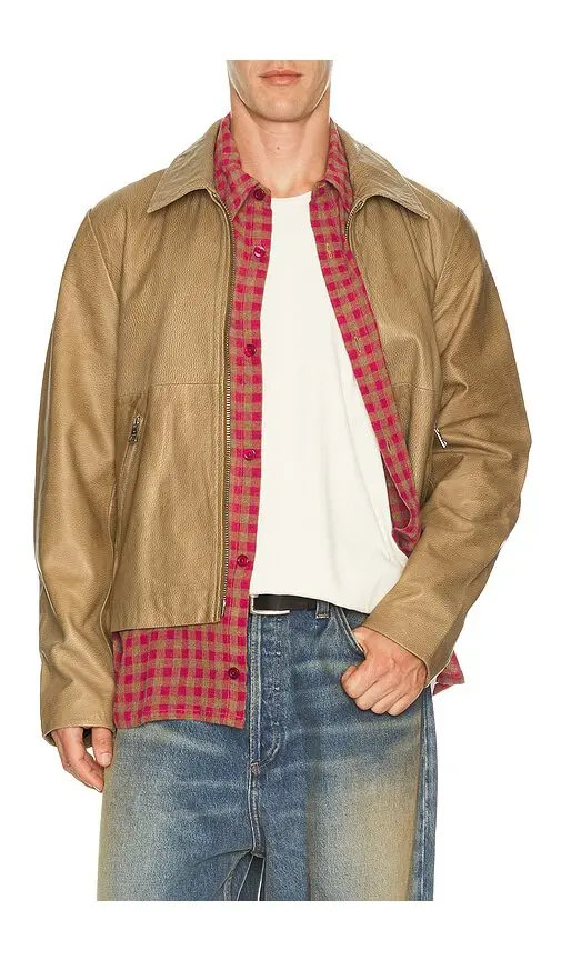 WON HUNDRED Dutton Leather Jacket In Brown - Breen Brown