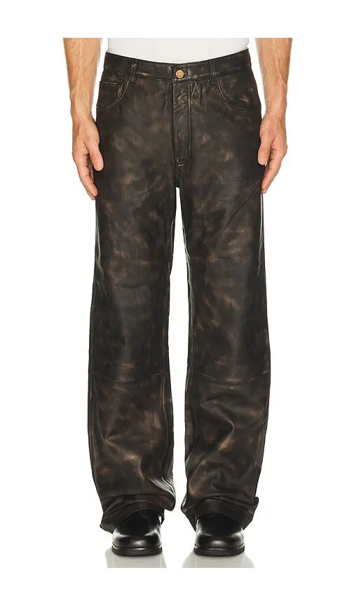 WON HUNDRED Genoa Leather Pants In Brown - Java Brown