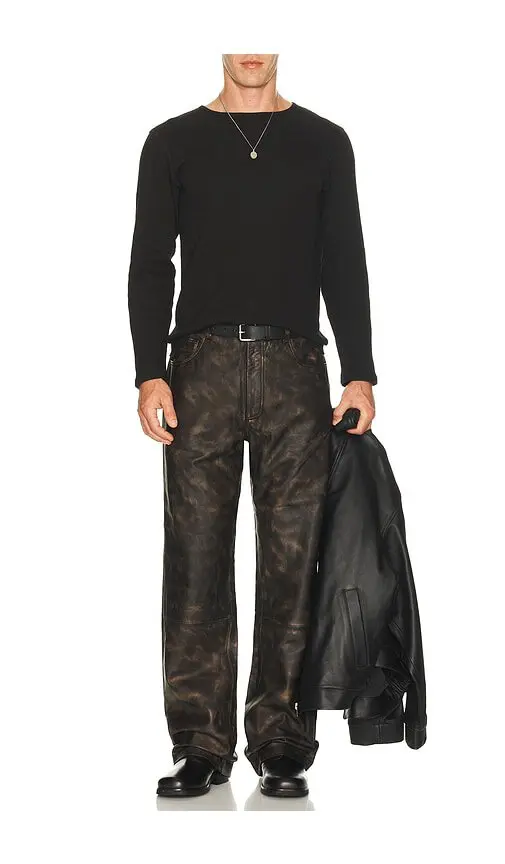 WON HUNDRED Genoa Leather Pants In Brown