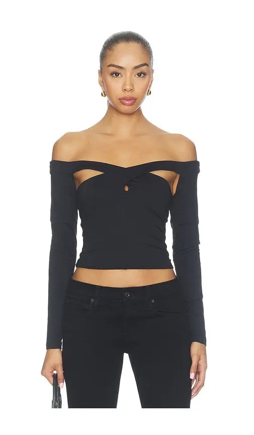 Susana Monaco Cross Over Longsleeve Top