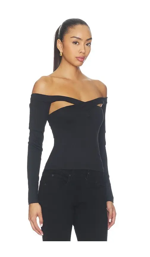 Susana Monaco Cross Over Longsleeve Top