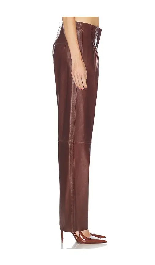 Ulla Johnson Keiran Leather Pant In Brown