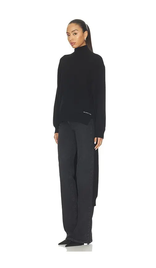 Alexander Wang Long Sleeve Turtleneck With High Low Hem