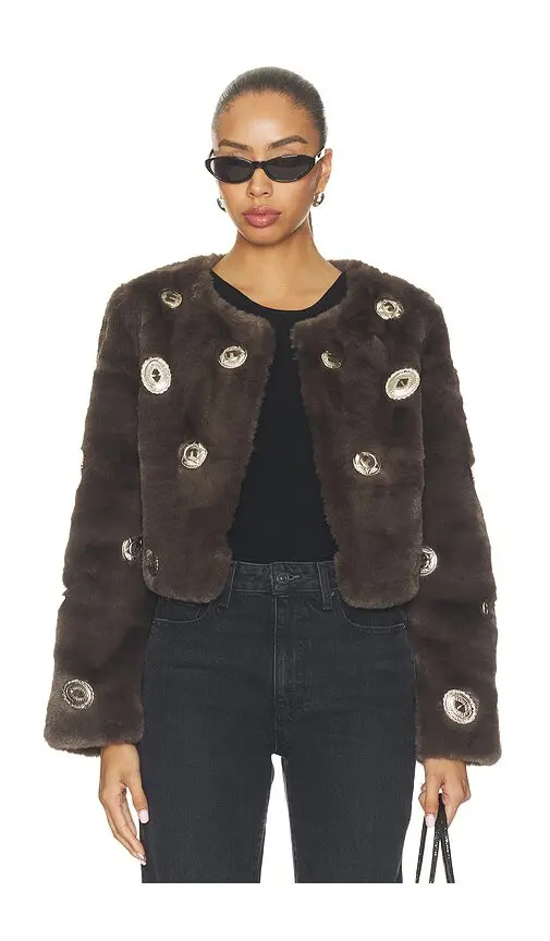 UNDERSTATED LEATHER Silver Tongue Coat In Brown - Mulch