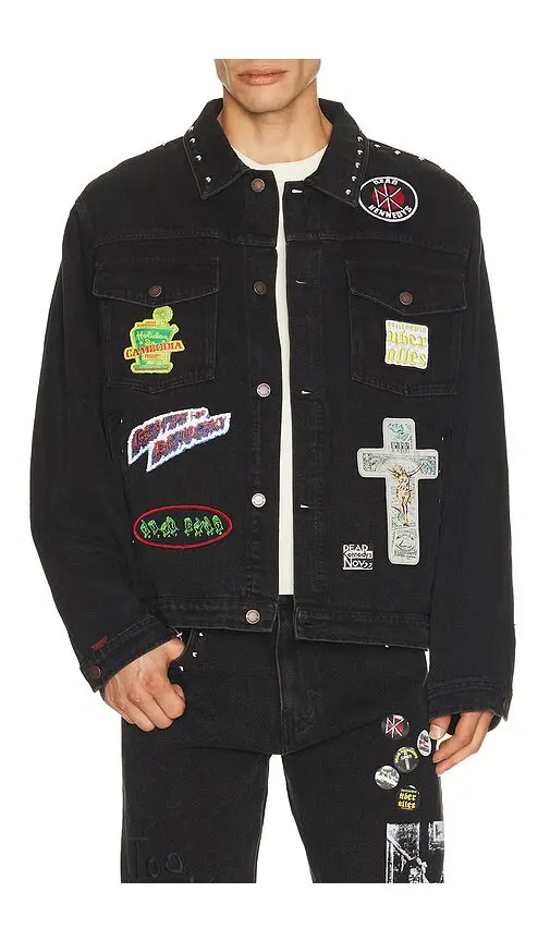 PLEASURES X Dead Kennedys Diy Trucker Jacket - Black