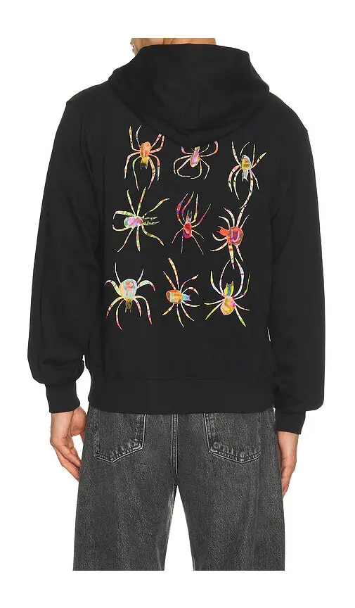 PLEASURES Spiders Fitted Zip Hoodie - Black