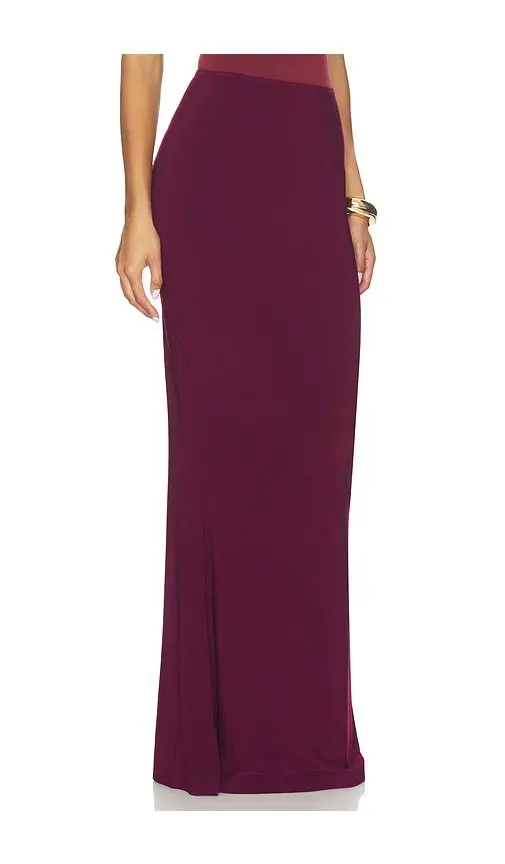 Norma Kamali Obie Long Skirt In Wine