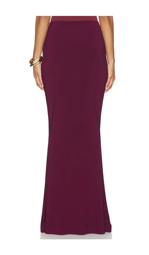 Norma Kamali Obie Long Skirt In Wine