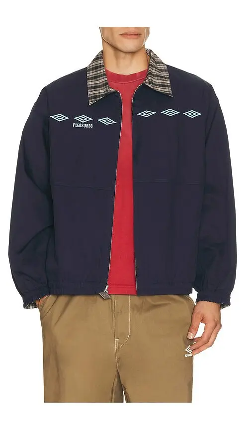 PLEASURES X Umbro Diamonds Reversible Blouson Jacket In Blue