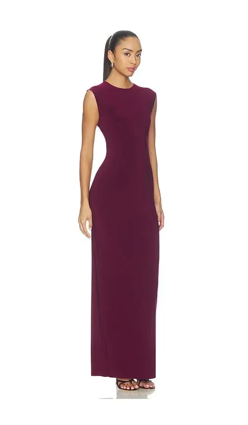 Norma Kamali Sleeveless Long Dress In Wine