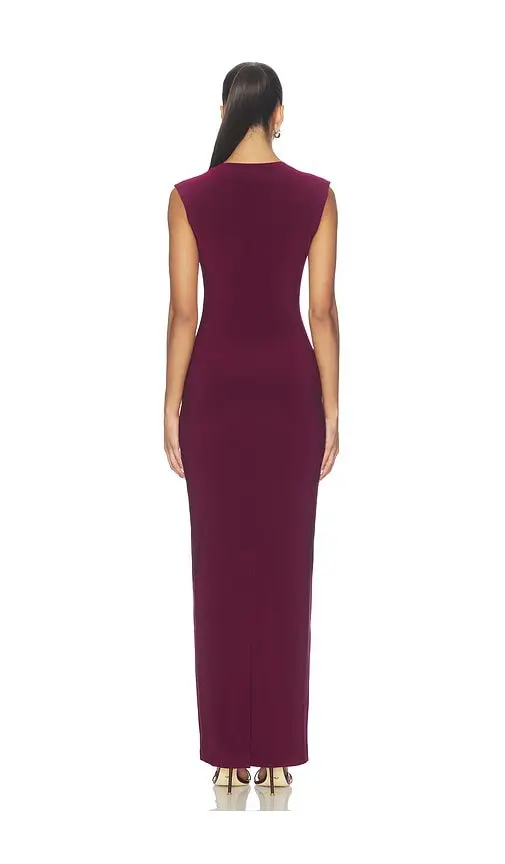 Norma Kamali Sleeveless Long Dress In Wine