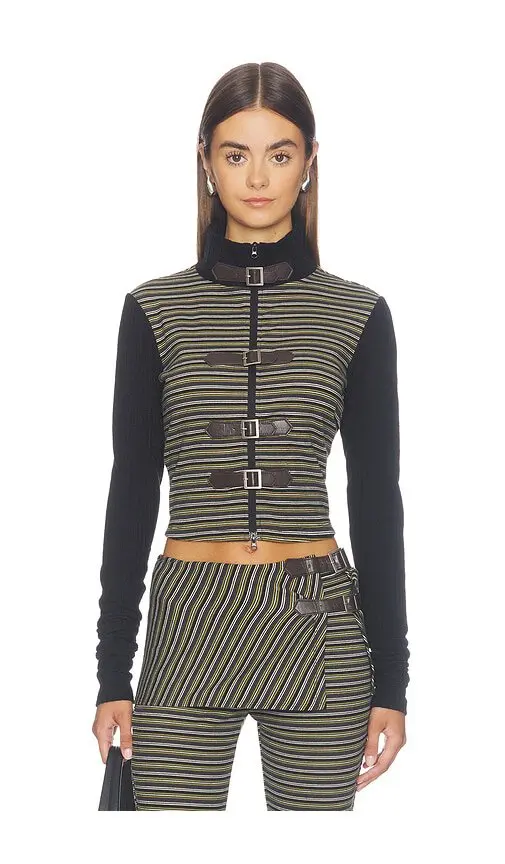 ZEMETA Olive Grove Stripe Fleece Jacket