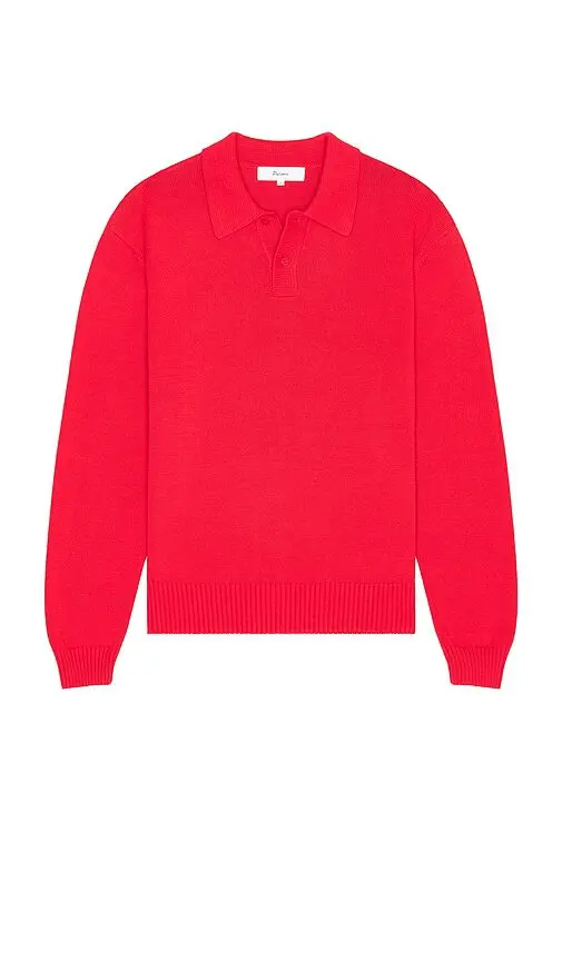 PALMES Cotton Long Sleeve Knit Polo