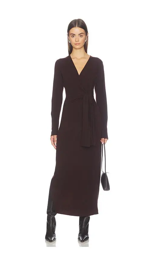 Veronica Beard Salomez Knit Dress In Chocolate - Espresso