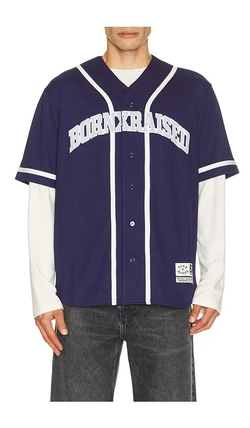 BORN X RAISED Bxr Sport Arch Baseball Jersey - Blue