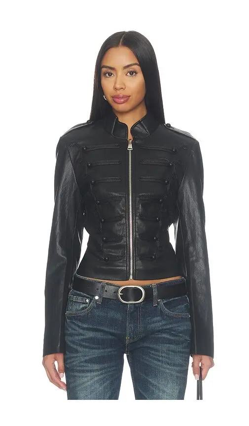 Superdown Copen Faux Leather Jacket - Black