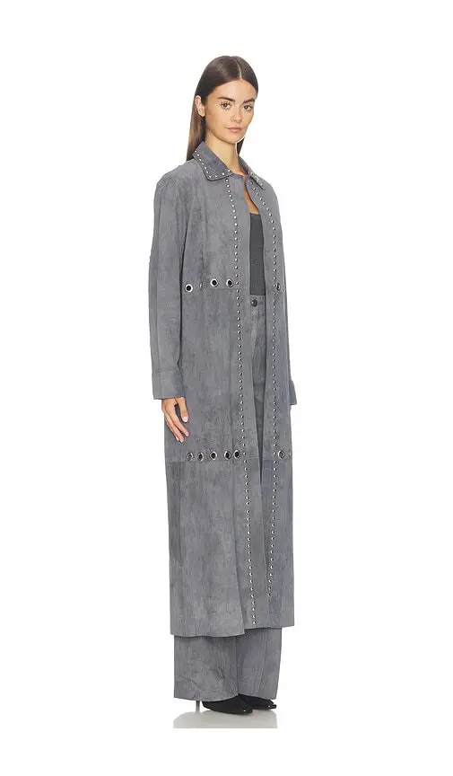 ZUT Studded Antar Coat In Grey