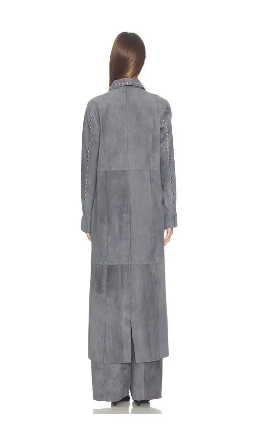 ZUT Studded Antar Coat In Grey