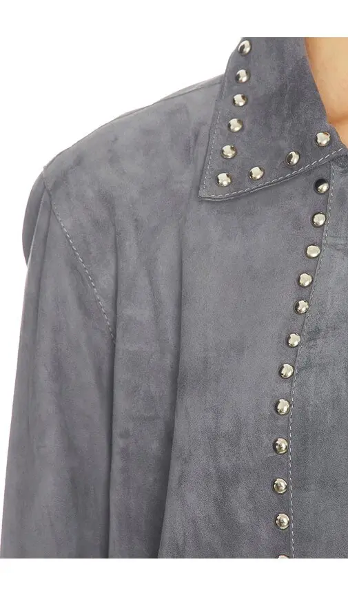 ZUT Studded Antar Coat In Grey
