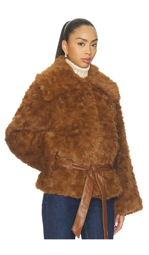 4TH & RECKLESS Etienne Faux Fur Jacket In Brown