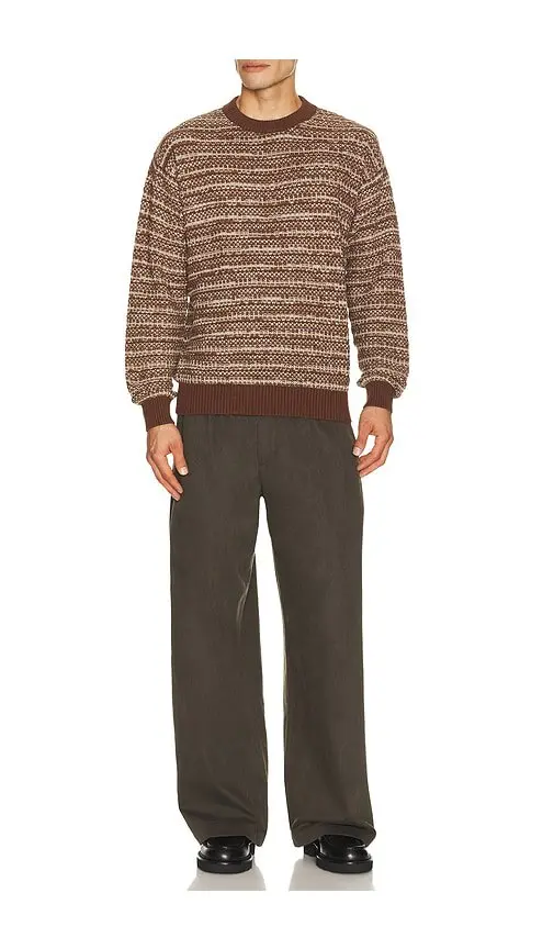 Frescobol Carioca Jardim Cotton Blend Crew Neck Striped Sweater