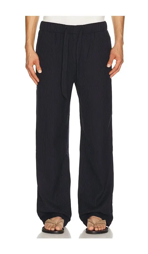 Frescobol Carioca Luan Wood Knitted Relaxed Trouser - Navy