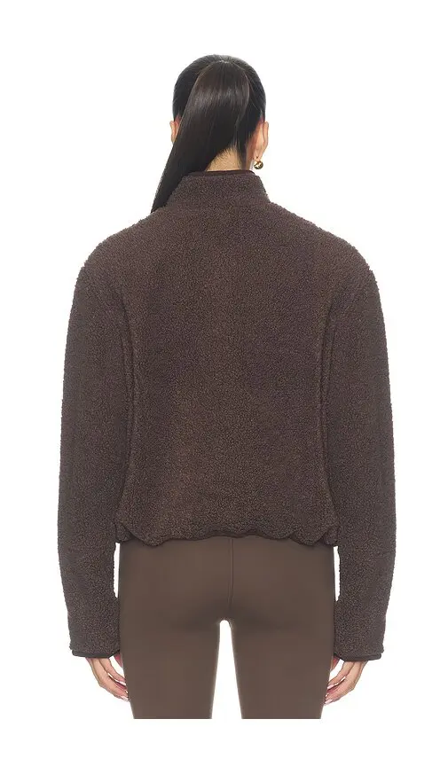 SKIMS Teddy Boxy Zip Up Jacket In Brown