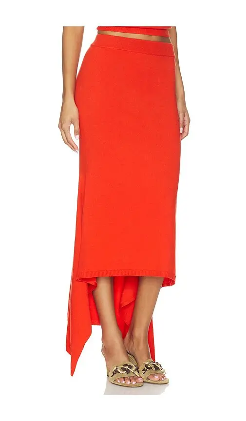 Monse Ribbed Knit Skirt In Red