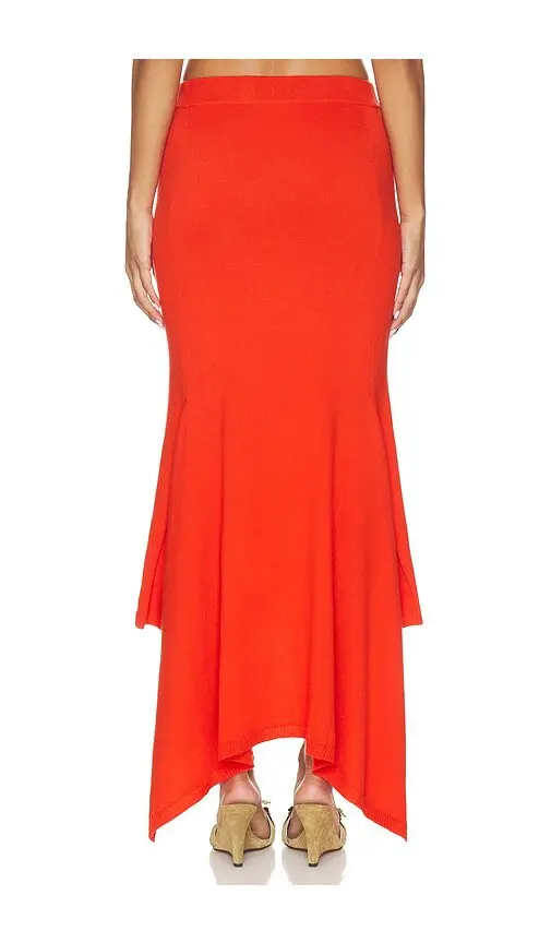 Monse Ribbed Knit Skirt In Red