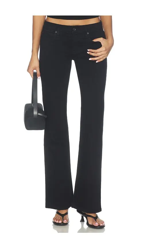 SLVRLAKE Olivia Low Rise Boot Jean In Black - Jet Black