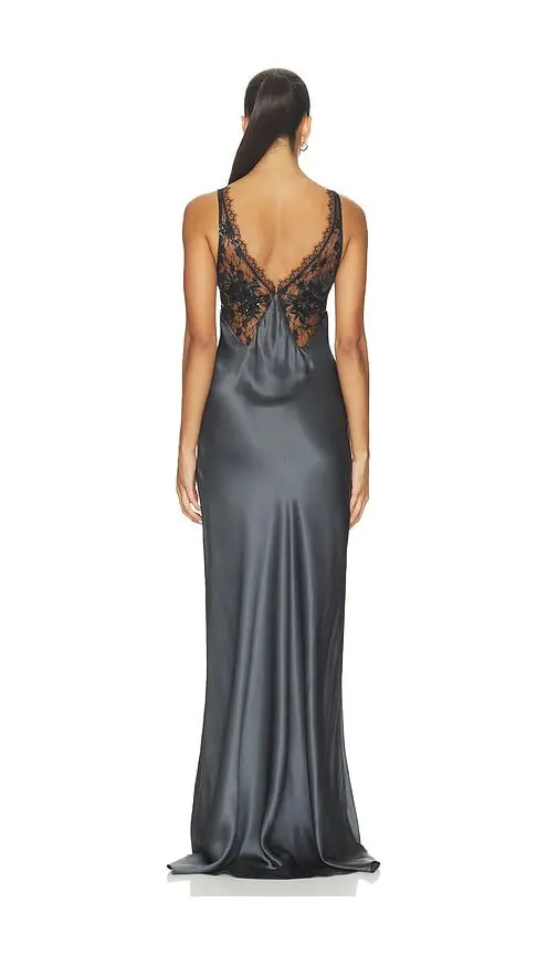 THE SEI Lace Bodice Gown In Grey
