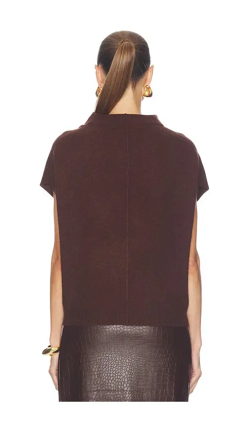 Brochu Walker Morten Funnel Neck Cashmere Top In Chocolate