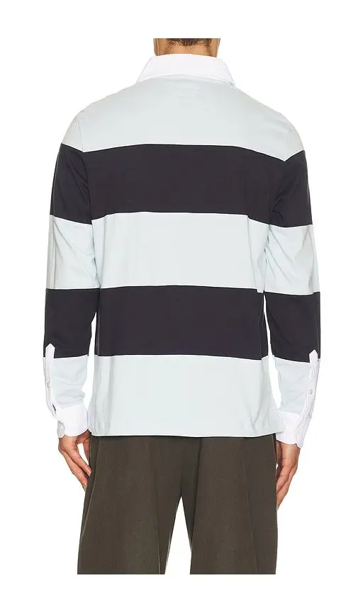 Rag & Bone Classic Stripe Rugby Shirt In Blue