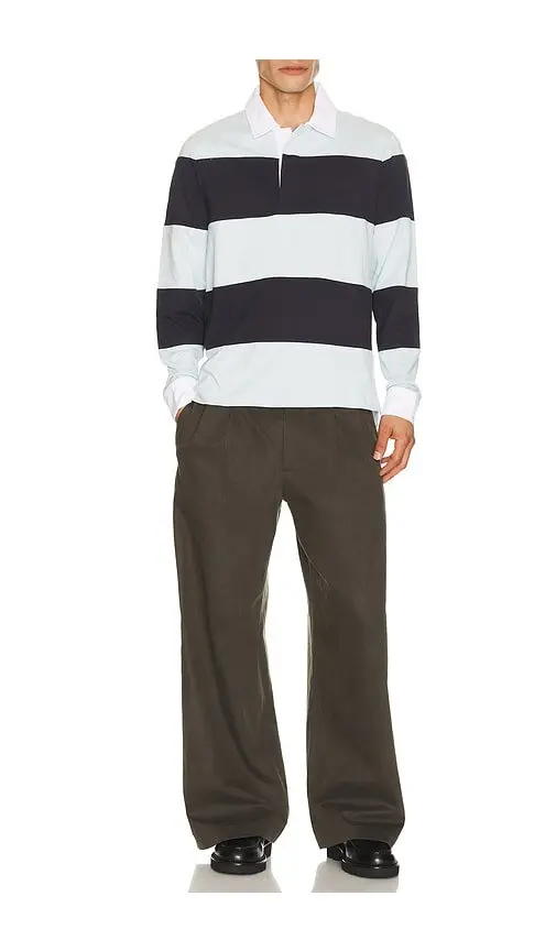 Rag & Bone Classic Stripe Rugby Shirt In Blue