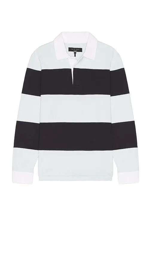 Rag & Bone Classic Stripe Rugby Shirt In Blue