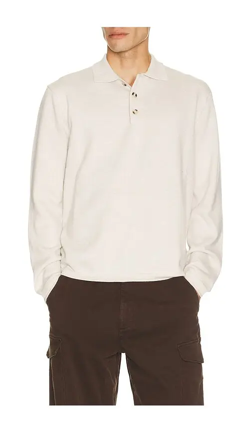 Joe's Jeans Merino Polo Sweater In White - Ancient Scroll