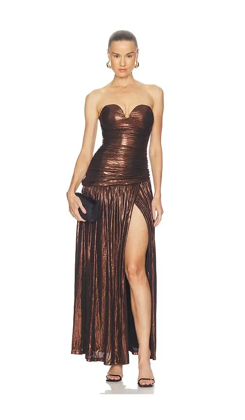 Delfi Riya Dress In Metallic