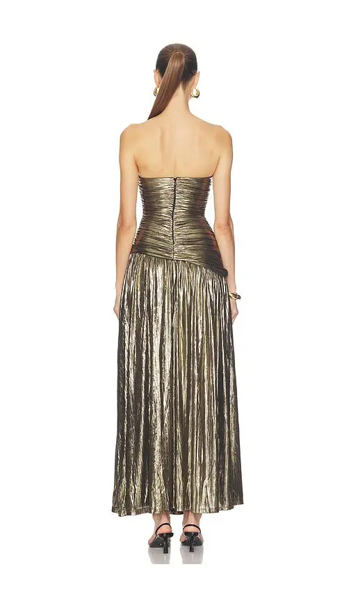 Delfi Riya Dress In Metallic Silver