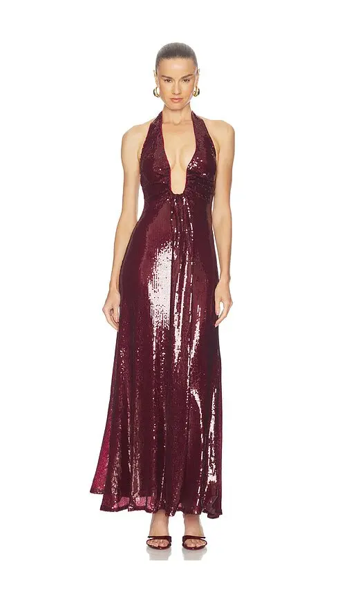 Delfi Fernanda Dress - Wine