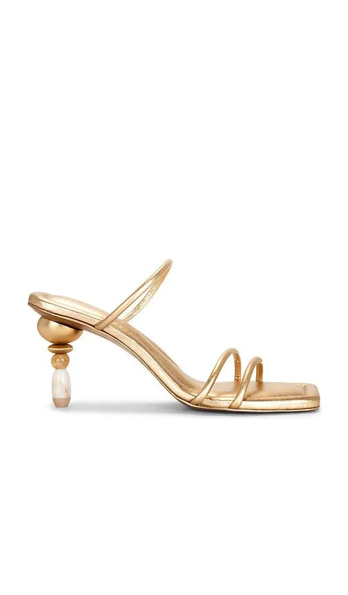 Cult Gaia Reign Sandal In Metallic Gold - Brass