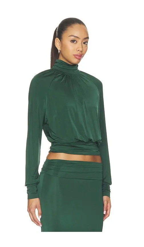 Eterne Anouk Liquid Jersey Top In Green