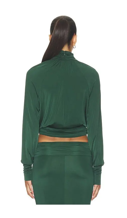 Eterne Anouk Liquid Jersey Top In Green