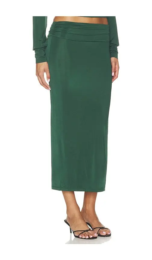 Eterne Elsa Liquid Jersey Midi Skirt In Green