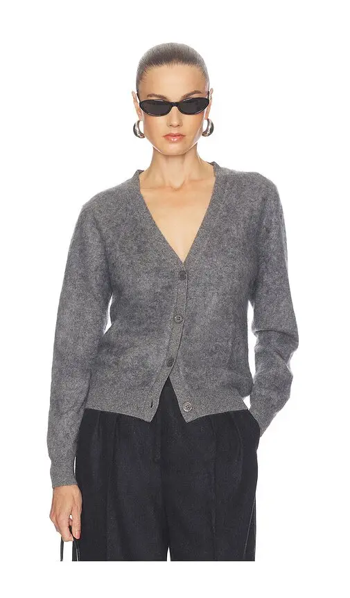 Enza Costa Mink Wash Cashmere Easy Crew Sweater In Grey - Pewter