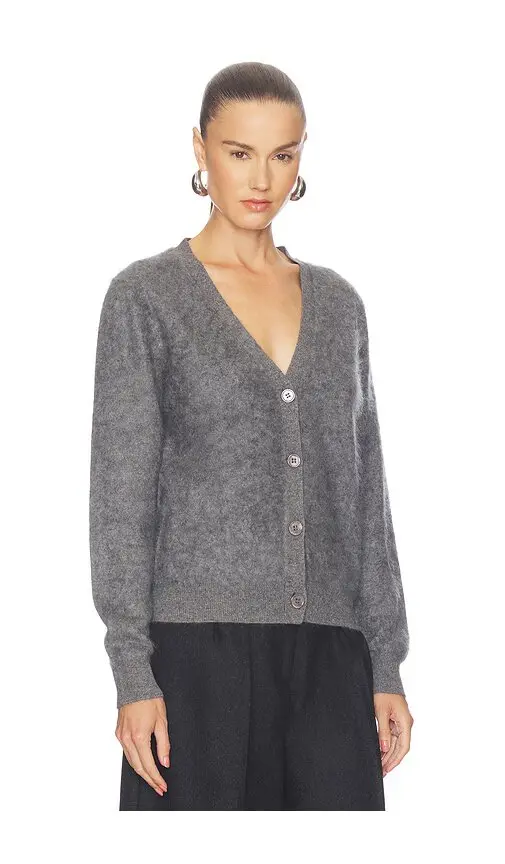 Enza Costa Mink Wash Cashmere Easy Crew Sweater In Grey