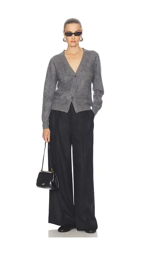 Enza Costa Mink Wash Cashmere Easy Crew Sweater In Grey