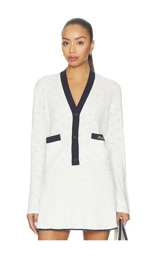 MALBON Nara Cardigan In Grey - Silver Gray