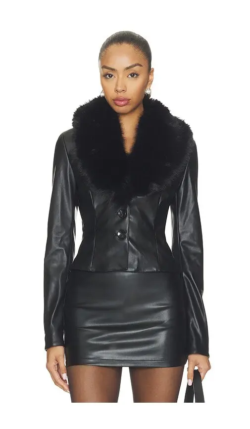 Superdown Madalynn Faux Leather Blazer