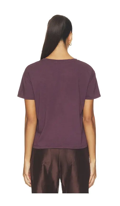 PERFECTWHITETEE Harley Cotton Short Sleeve Boxy Crew Tee In Burgundy